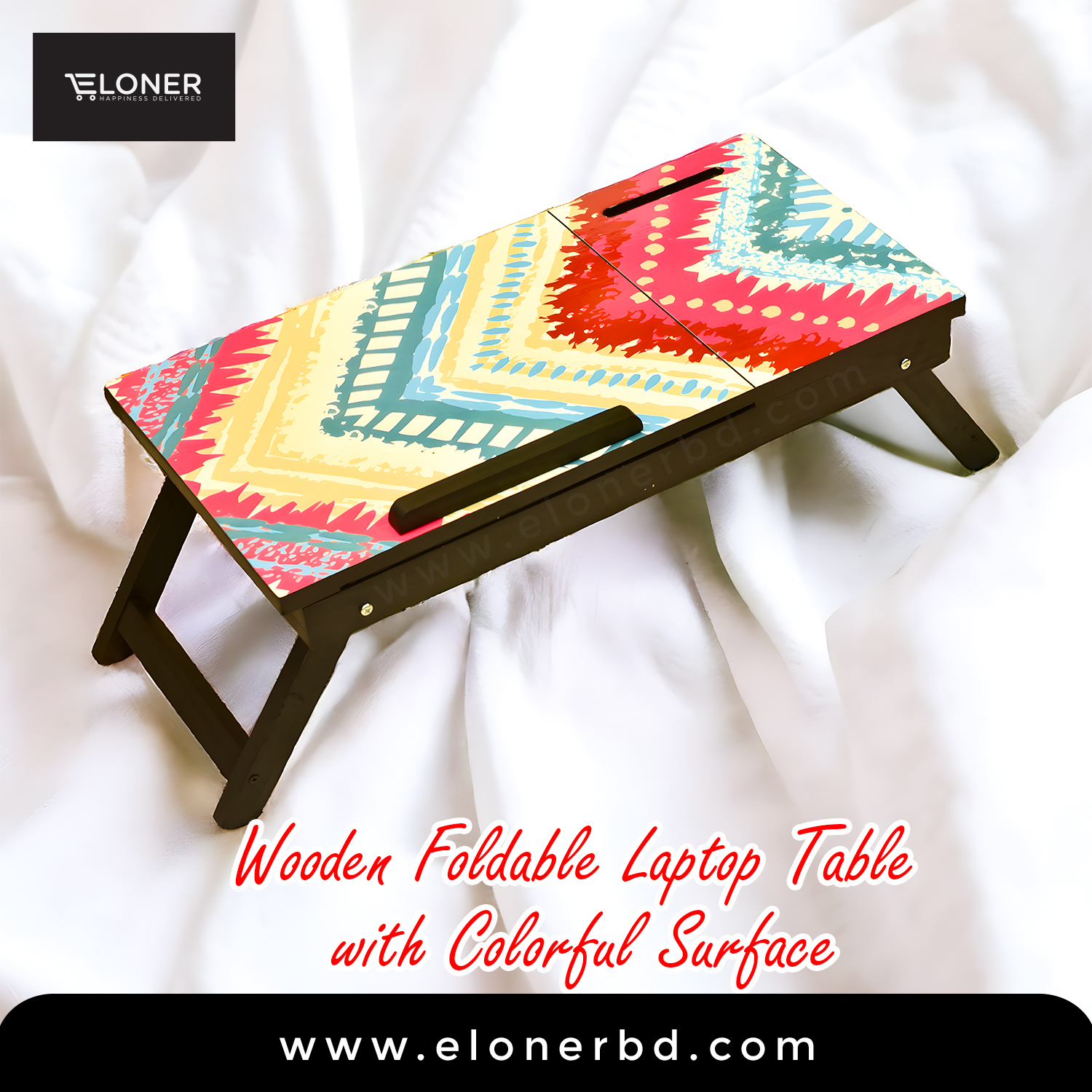 Wooden Foldable Laptop Table (Dark Brown Edition) - Eloner