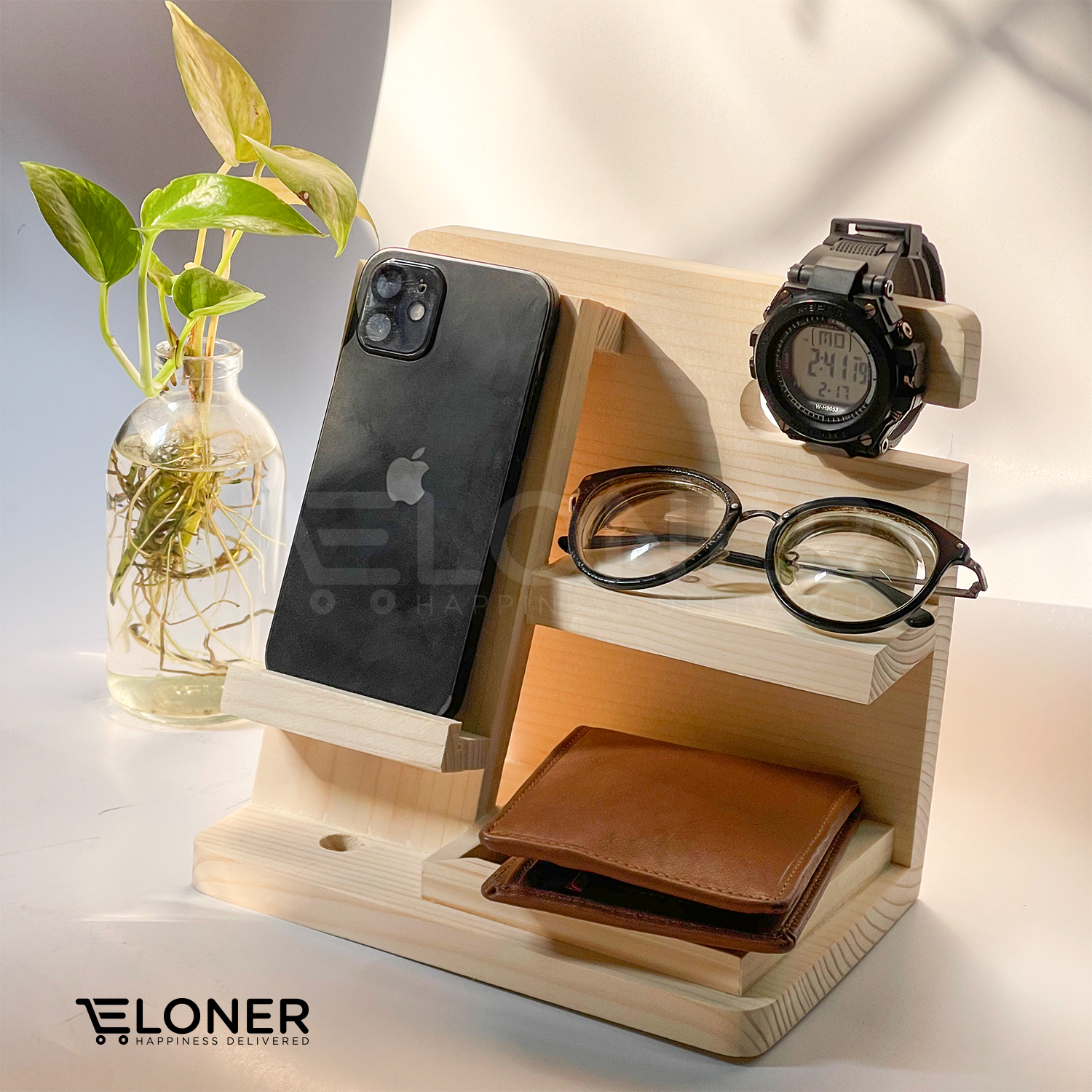 Wooden Mobile Desk Organizer - Eloner